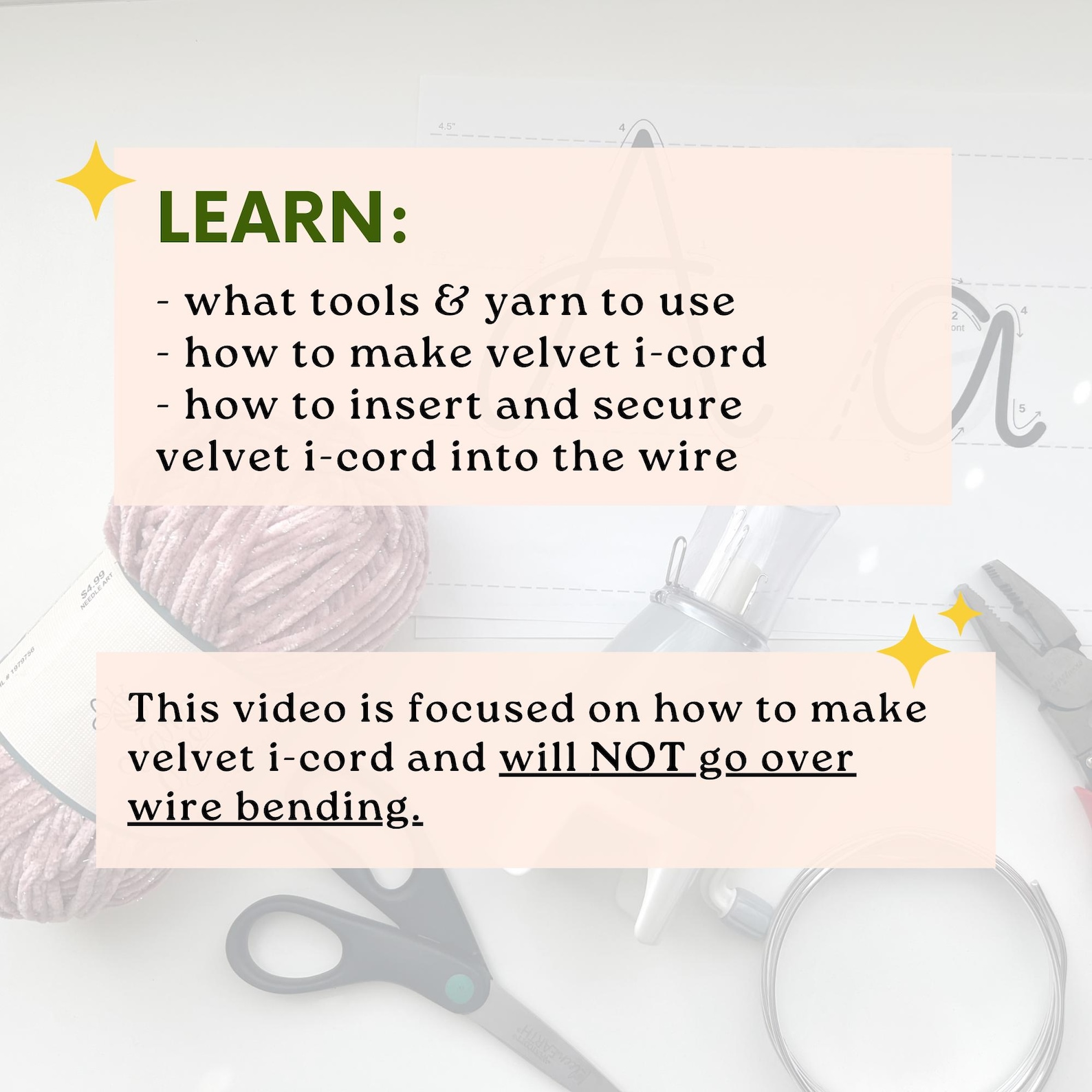Velvet Letter Ornaments, Knitted Wire Templates, Video Tutorial, Icord ...