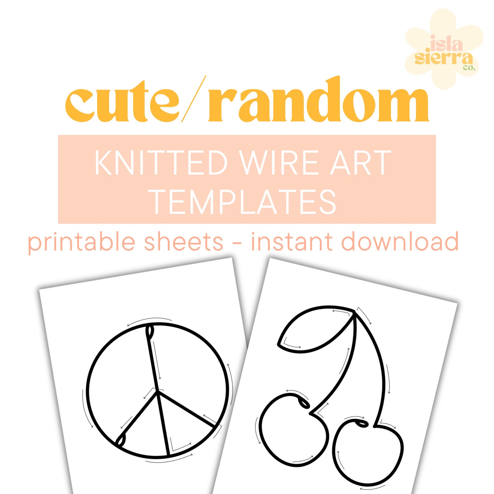 Printable Templates for Knitted Wire Tricotin Cute Designs Cherries ...