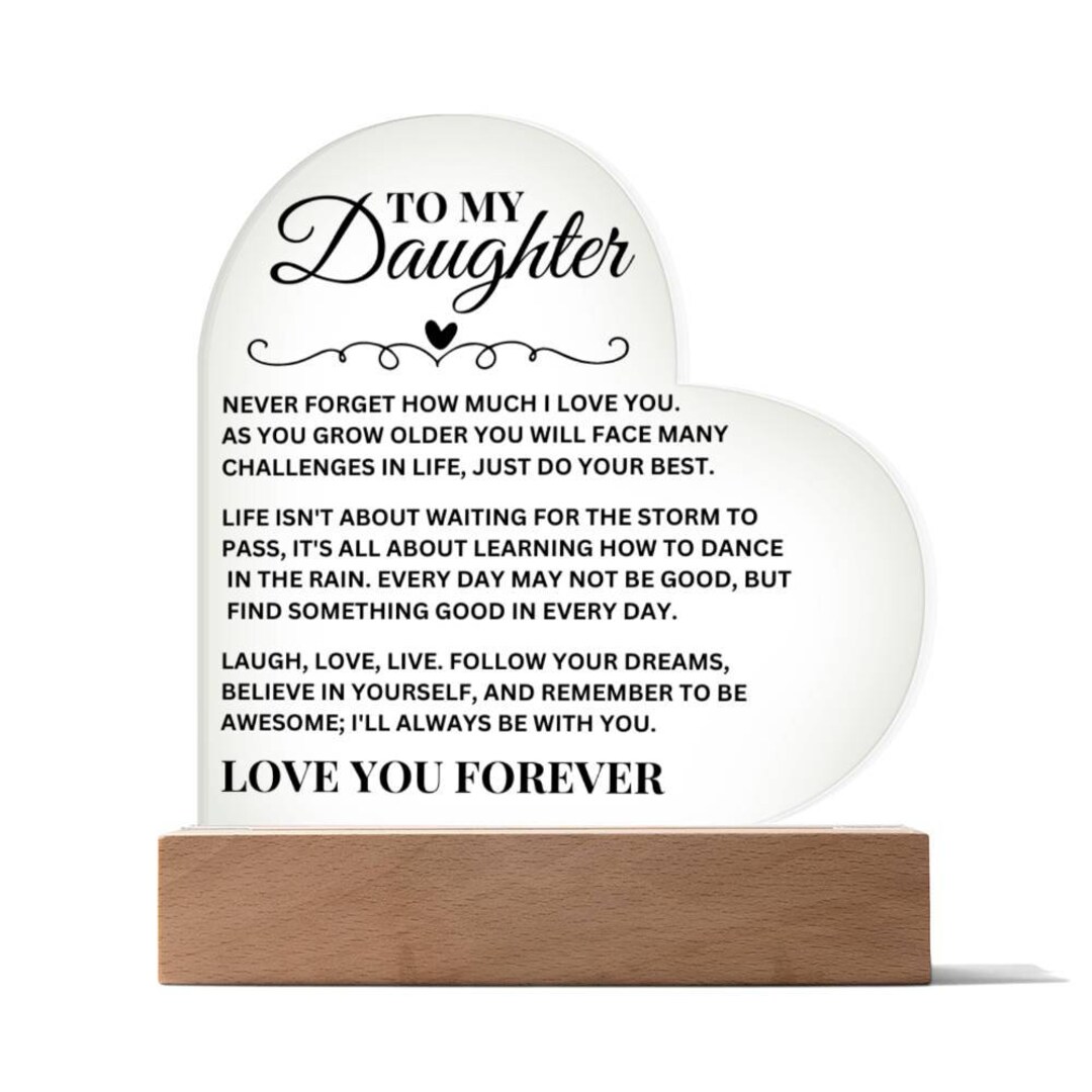 To My Daughter - Forever - Acrylic Heart Plaque | Personalized for ...