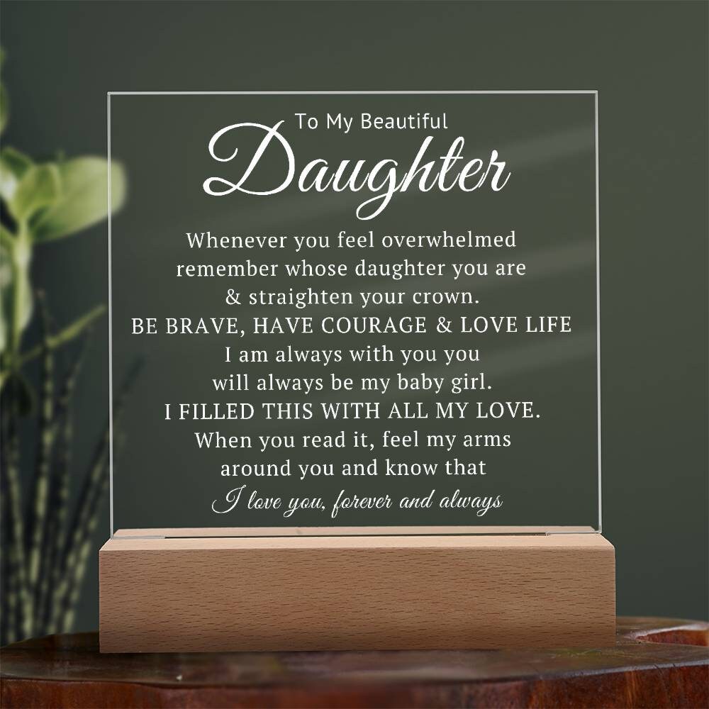 Personalized Acrylic Plaque for Daughter – 'straighten Your Crown' - Etsy