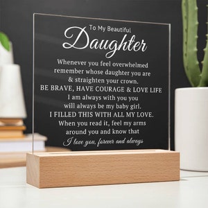 Personalized Acrylic Plaque for Daughter – 'straighten Your Crown' - Etsy