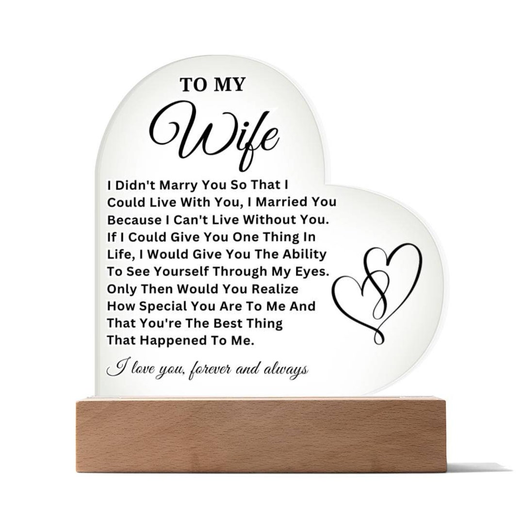 Sentimental Acrylic Heart Plaque for Wife – Anniversary Gift - Etsy