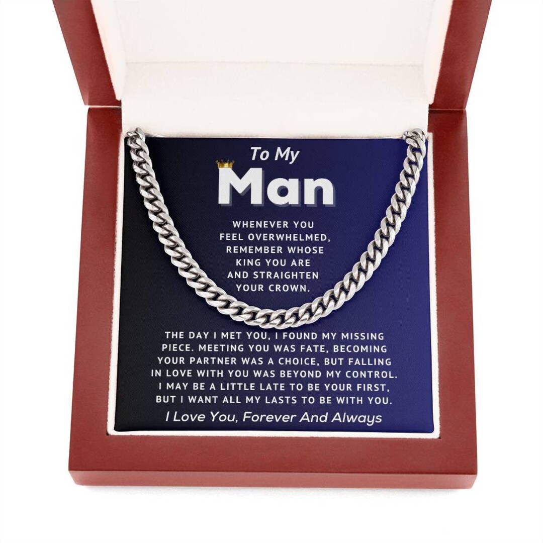 To My Man Straighten Your Crown Link Chain Gift From Wife, Romantic ...