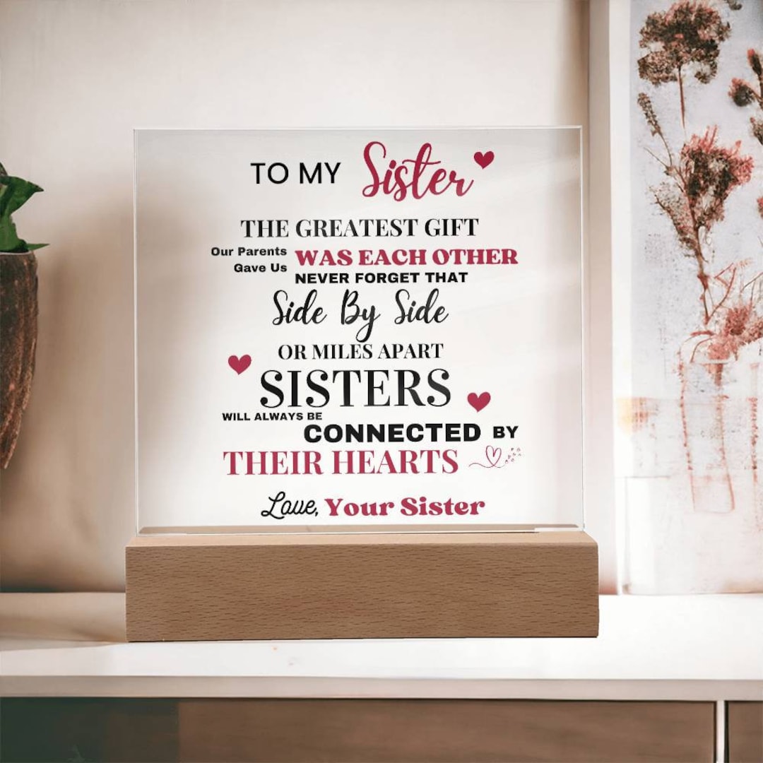 To My Sister Side by Side Acrylic Plaque Personalized - Etsy