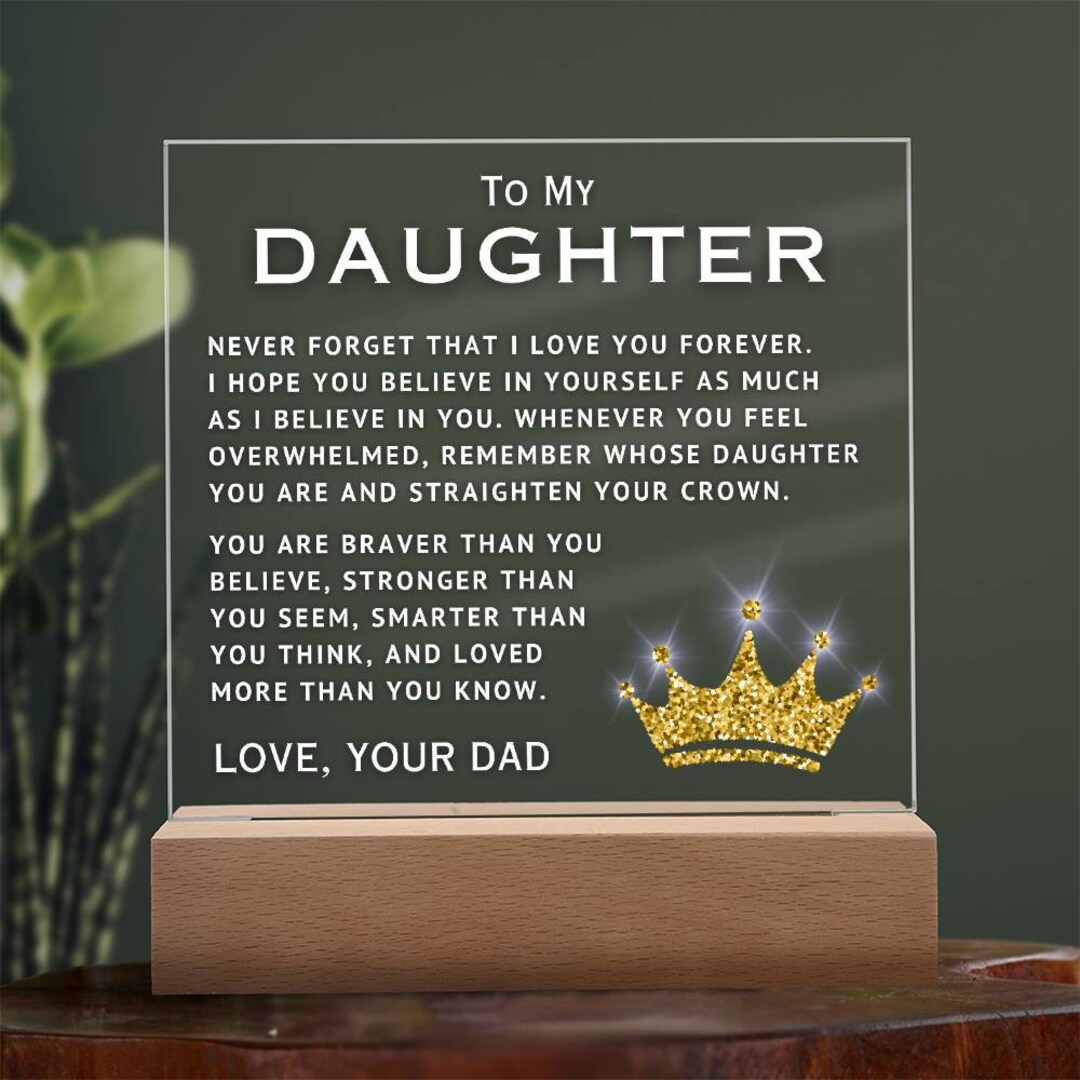 Personalized Acrylic Plaque for Daughter – Straighten Your Crown Gift ...