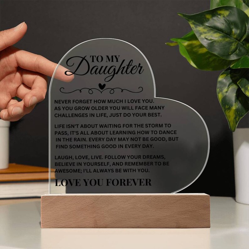 To My Daughter - Forever - Acrylic Heart Plaque | Personalized for ...