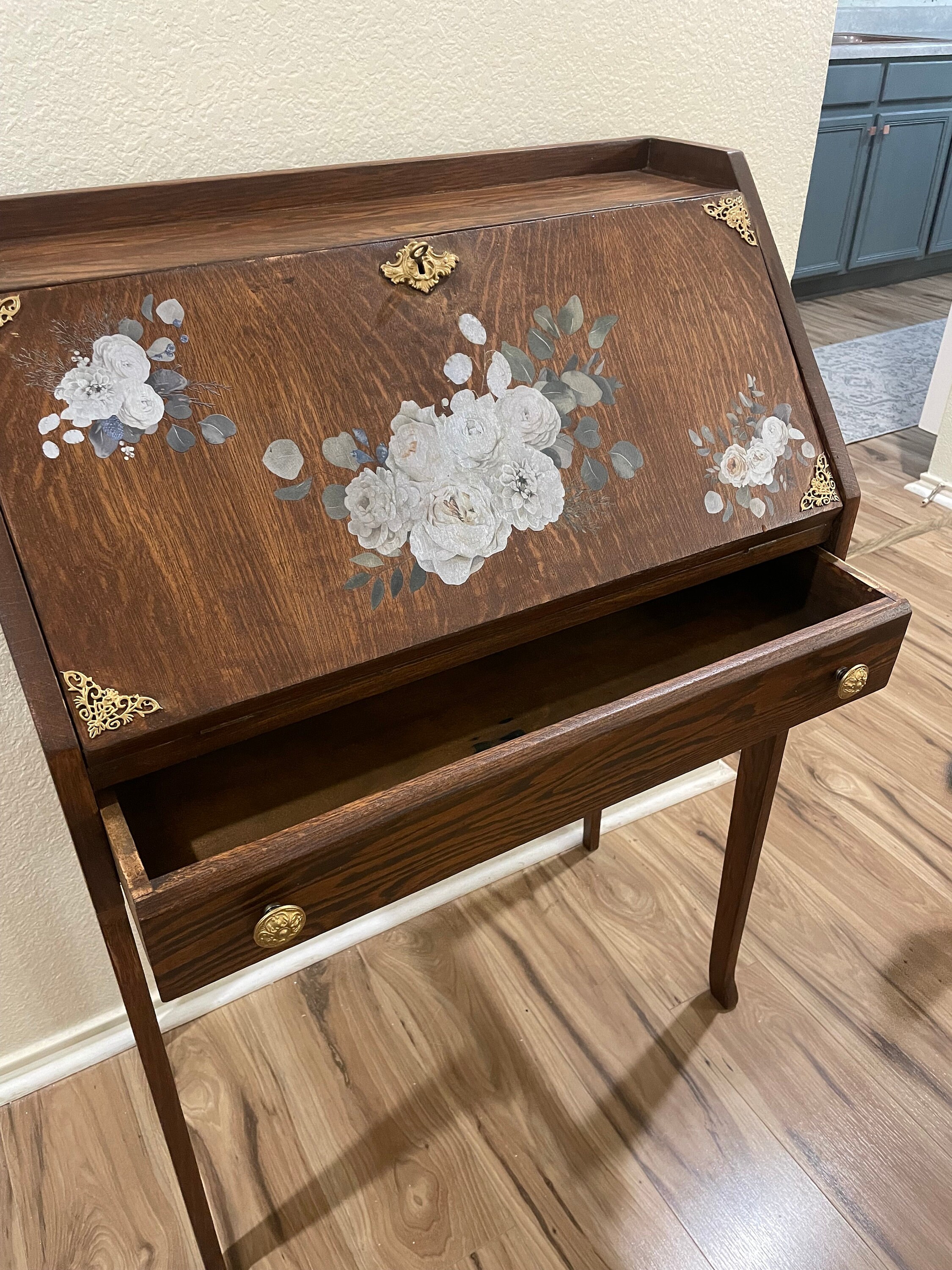 Restored Tiger Oak Secretary Desk - Etsy