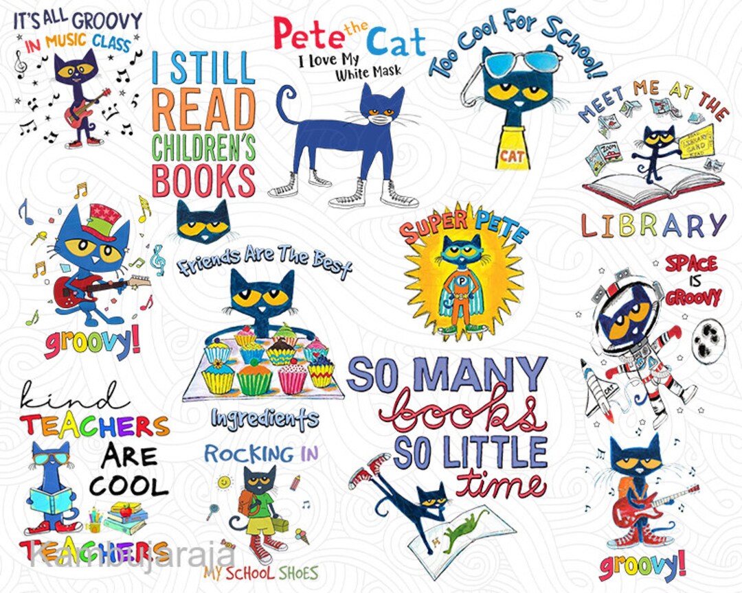 Pete the Cat Png Bundle Pete the Cat Clipart Pete the Cat - Etsy