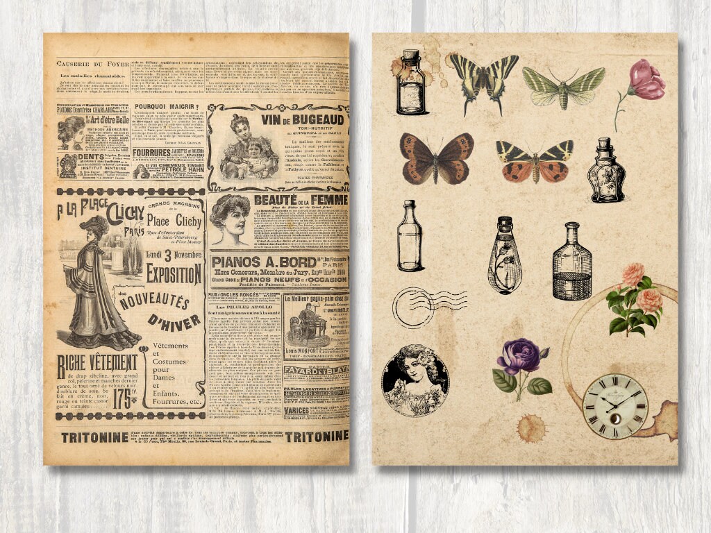 Vintage Ephemera Printable Collection - Instant Download - Etsy