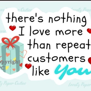 Digital Download - Repeat Customer Sticker | Small Business Sticker ...