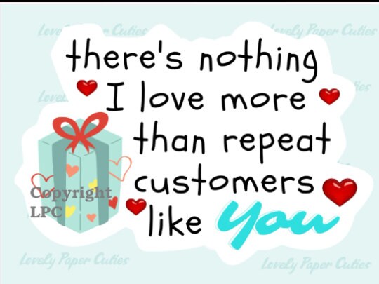 Digital Download - Repeat Customer Sticker | Small Business Sticker ...