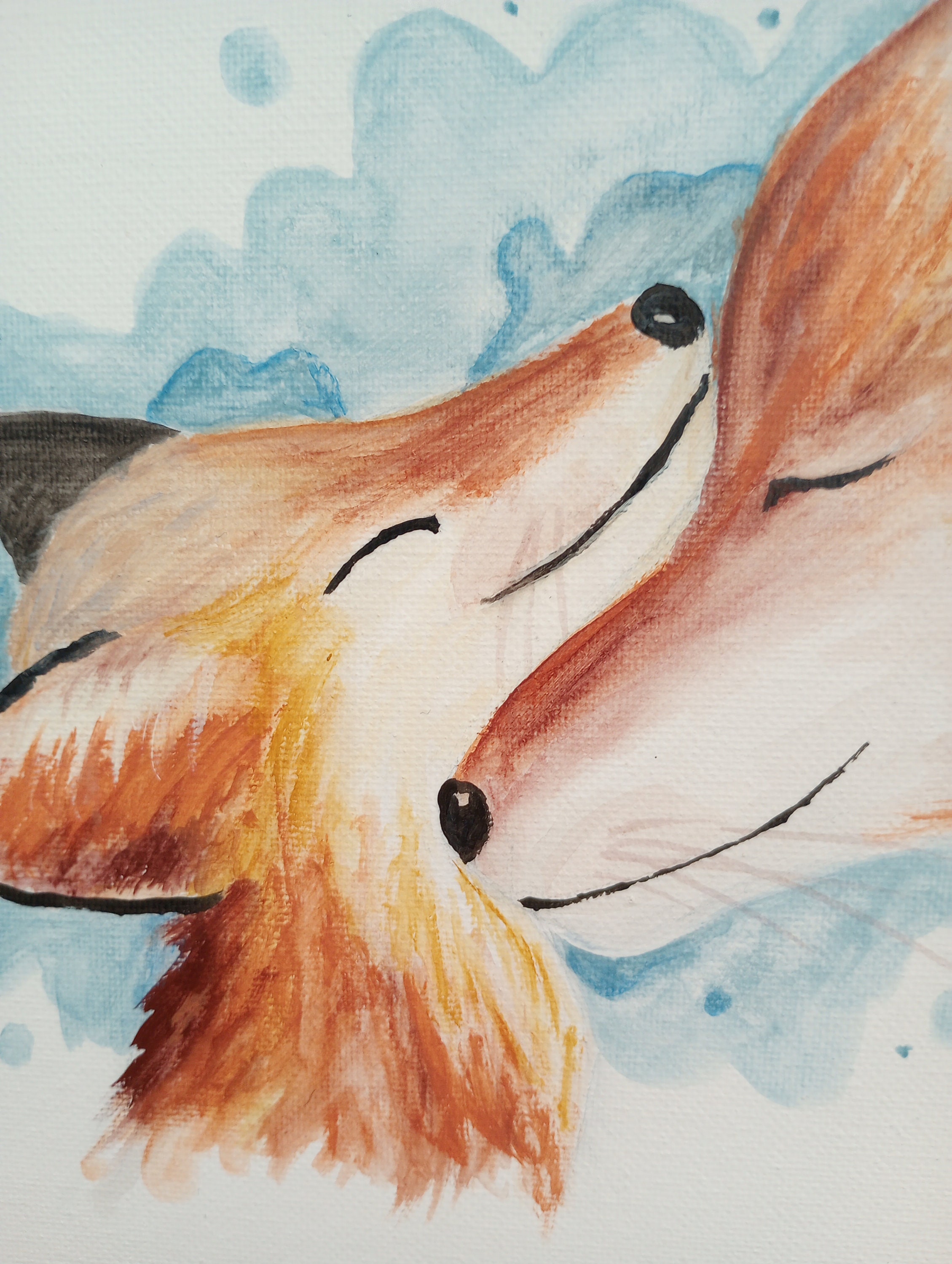 Mother and Baby Fox Painting - Etsy