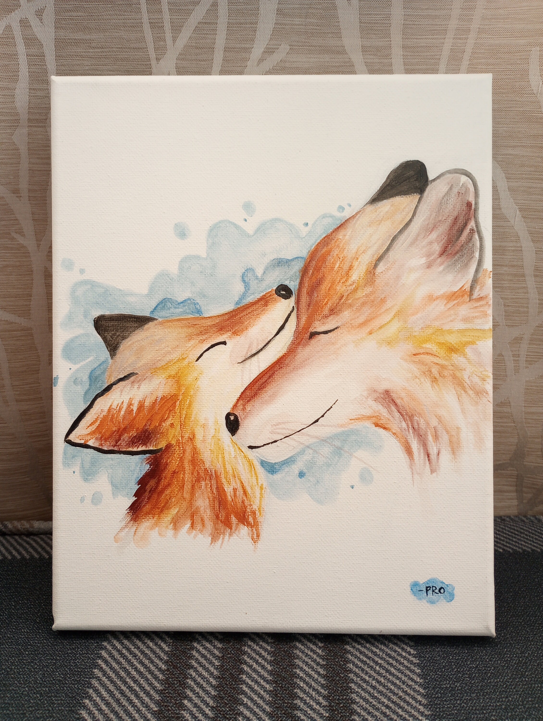 Mother and Baby Fox Painting - Etsy