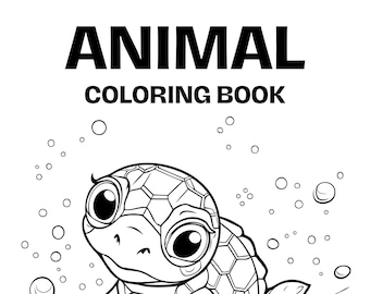 10 Coloring Pages for Kids, Animal Coloring A4 Sheets, Colouring for ...