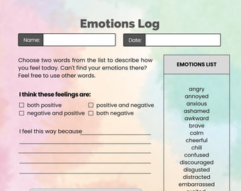 Emotions Log - Etsy