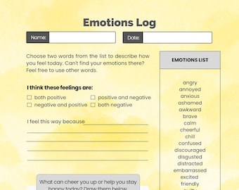 Emotions Log - Etsy