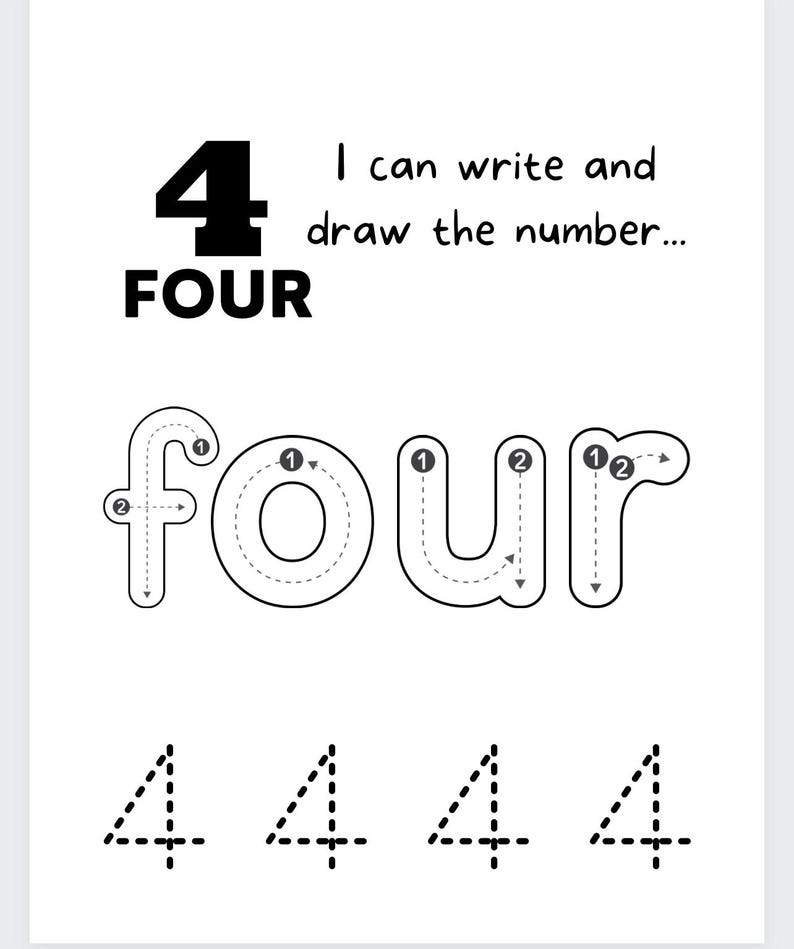 Numbers Tracing Worksheets (10 Pages) - Etsy