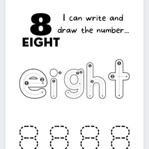 Numbers Tracing Worksheets (10 Pages) - Etsy