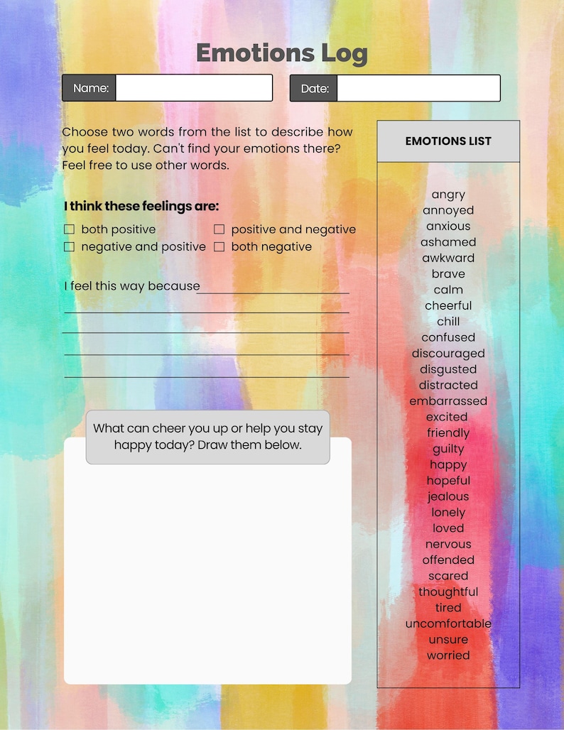 Emotions Log - Etsy