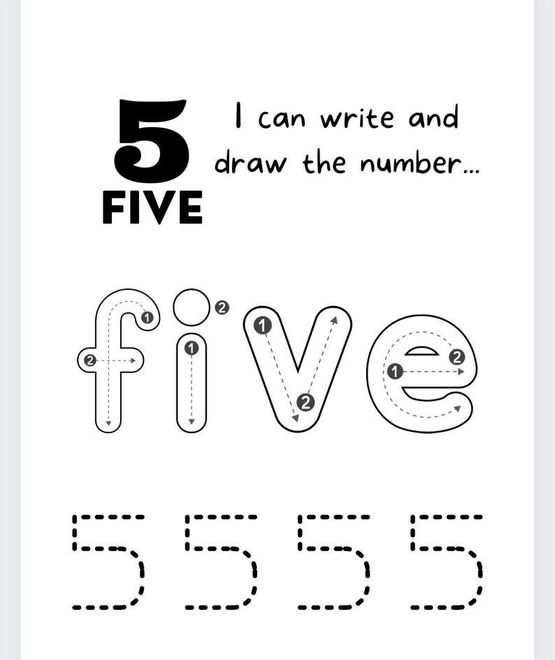Numbers Tracing Worksheets (10 Pages) - Etsy