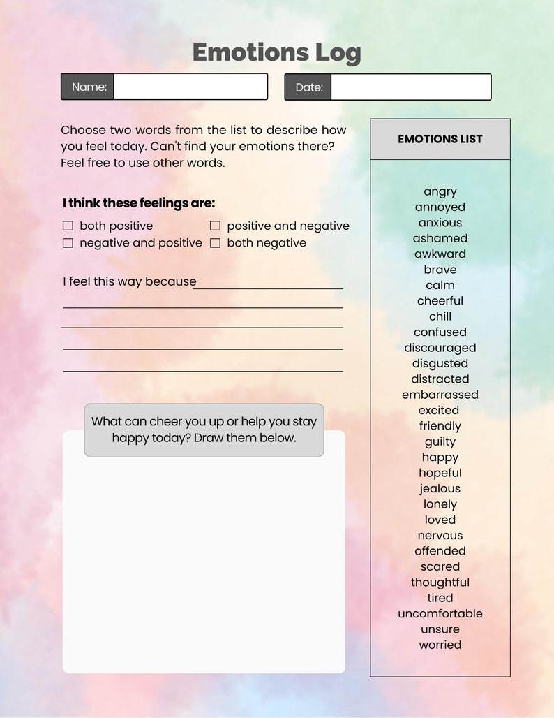 Emotions Log - Etsy