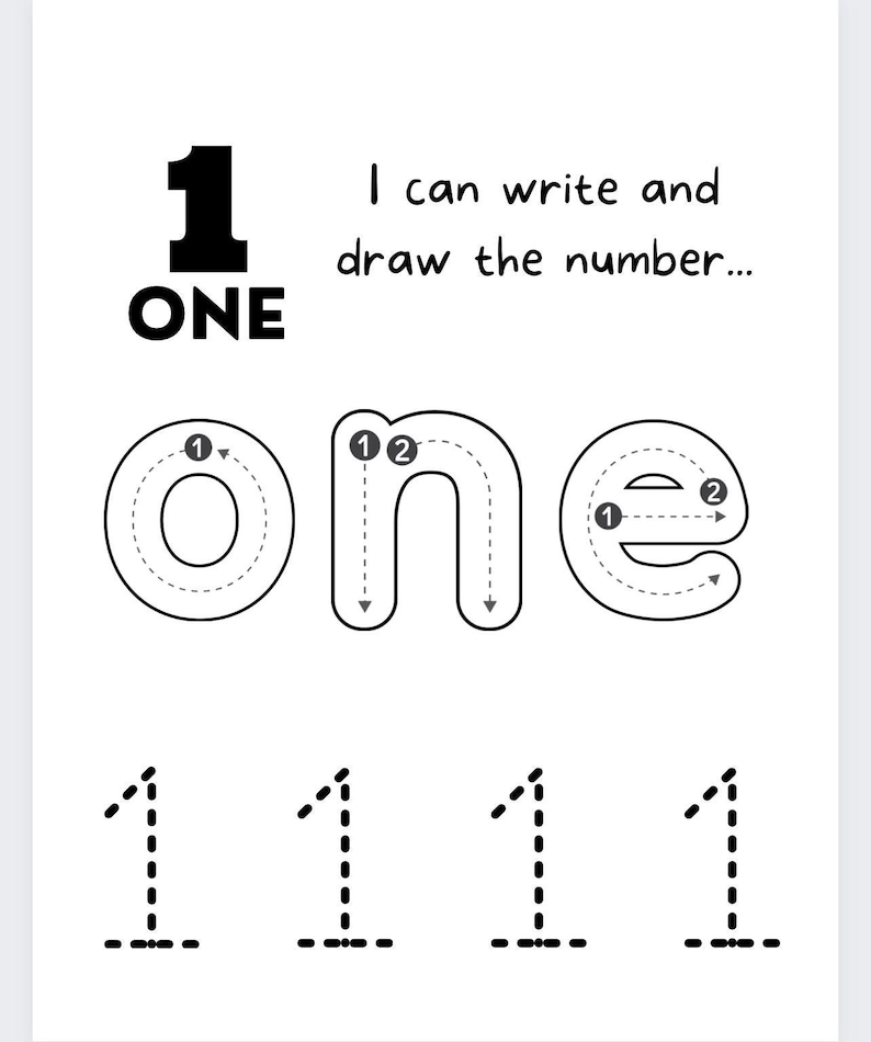 Numbers Tracing Worksheets (10 Pages) - Etsy