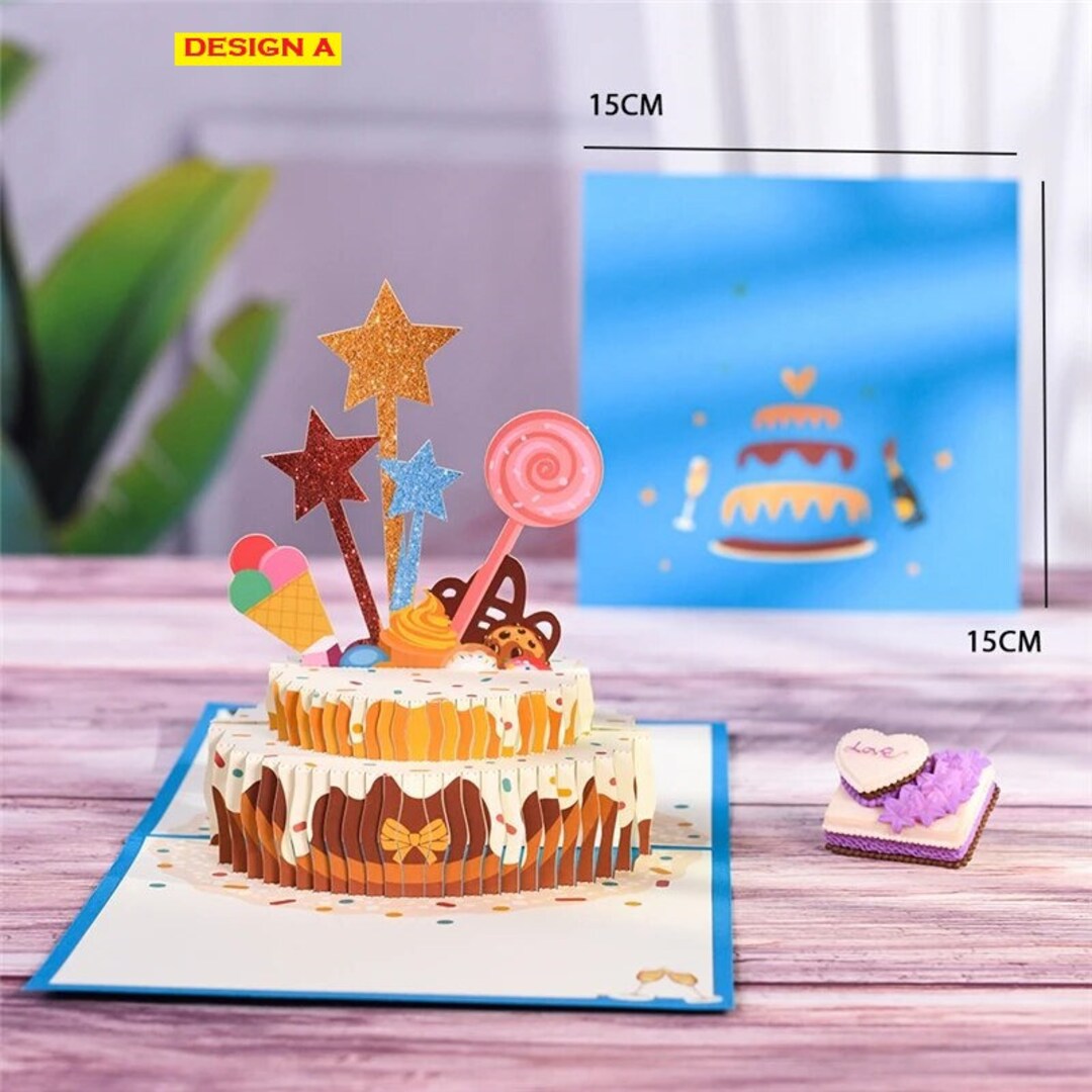 3D Happy Birthday Card, Pop up 3D Greeting Card for Birthday Unisex ...