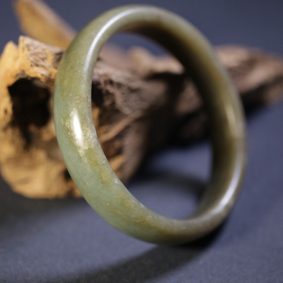 Ancient upper arm jade men bracelet, green jade men c… - Gem