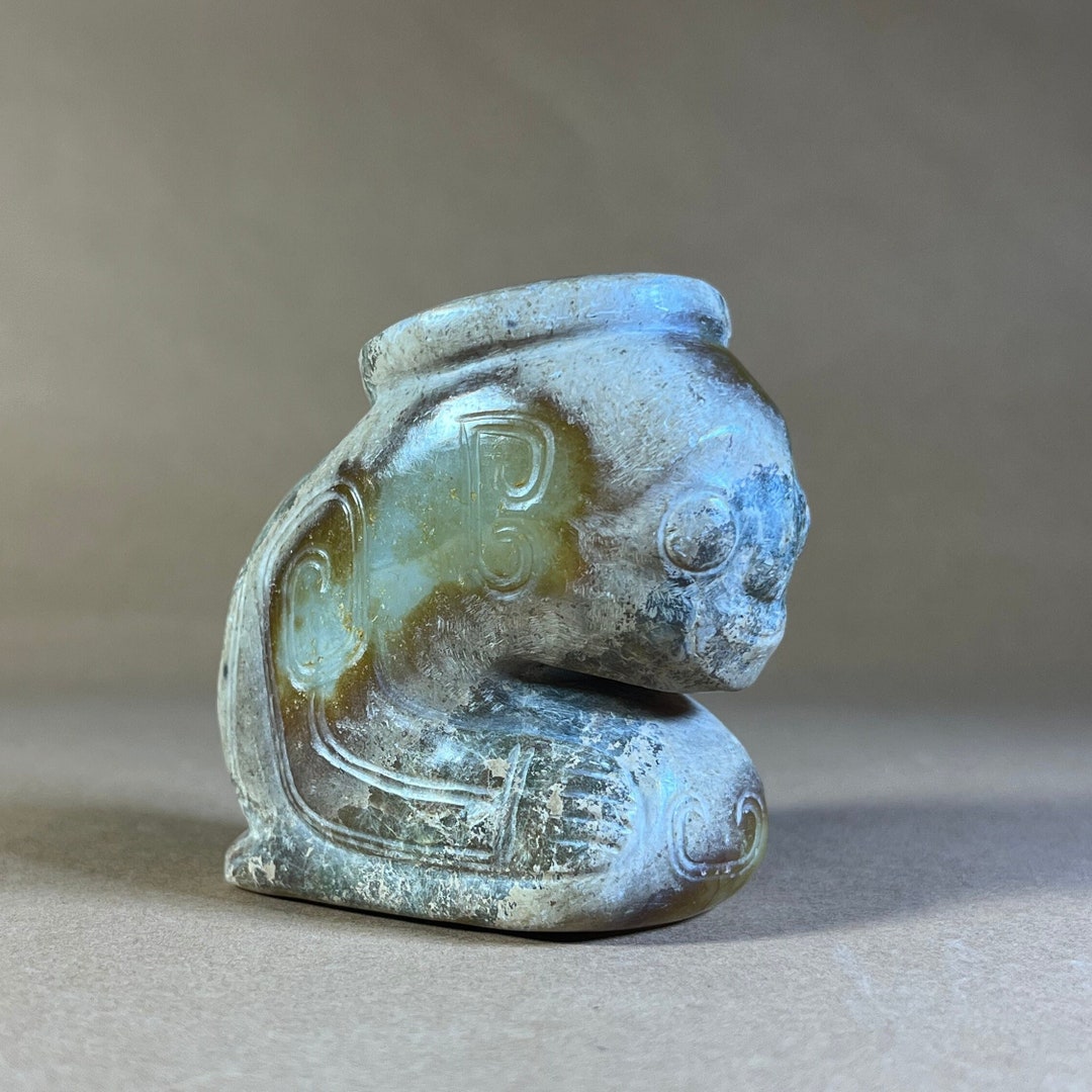 Antique Kneeling Human Jade Charm, Yellow Jade Human Trinket ...