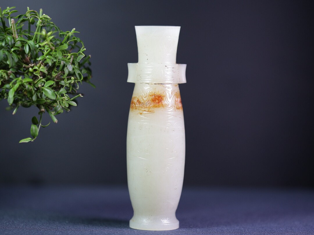 Authentic Chinese Antique Jade Vase, Qing Dynasty Hetian Jade, Hangable ...