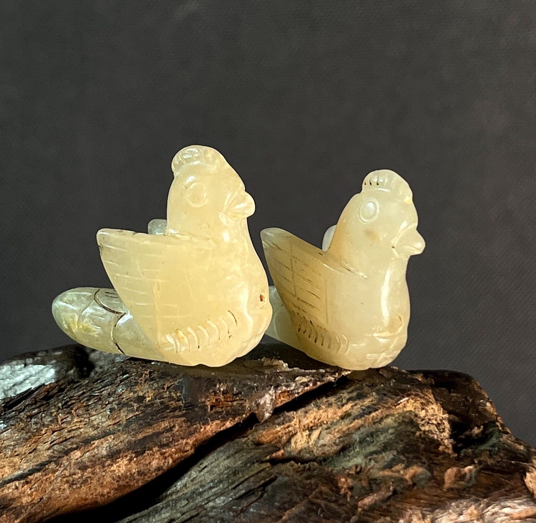 Old Chinese White Jade Bird Pendant, Antique Sacred Bird Hetian Jade ...