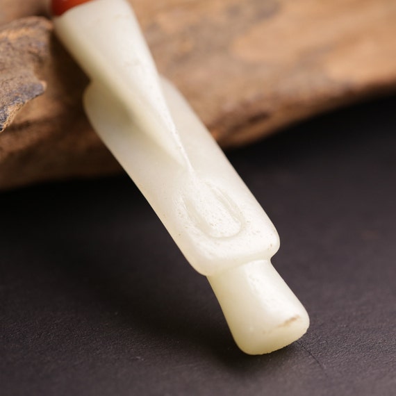 Antique human jade statue pendant, high-quality authe… - Gem