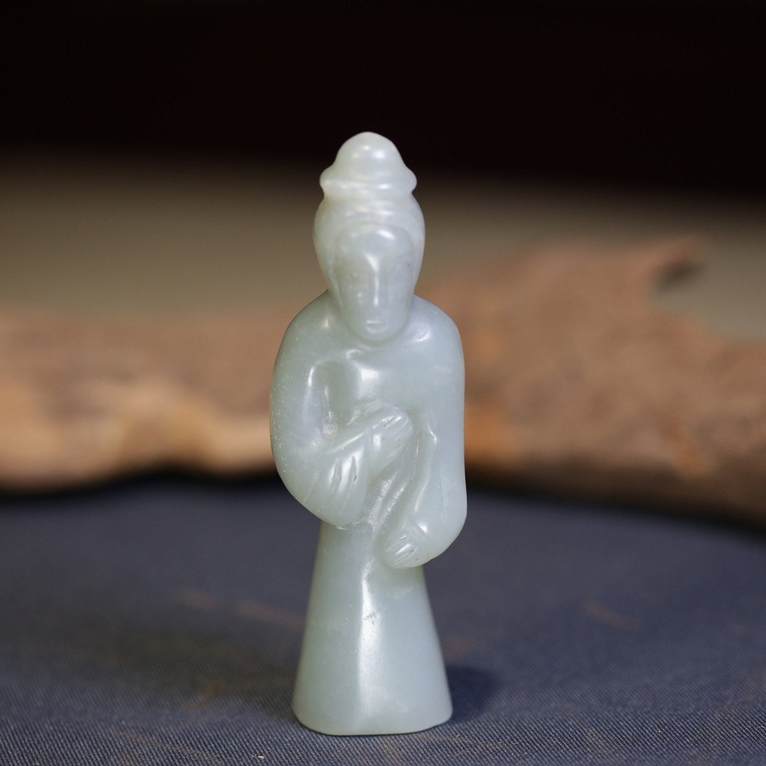 Antique Human Jade Statue, High-quality Authentic Hand-carved Jade ...