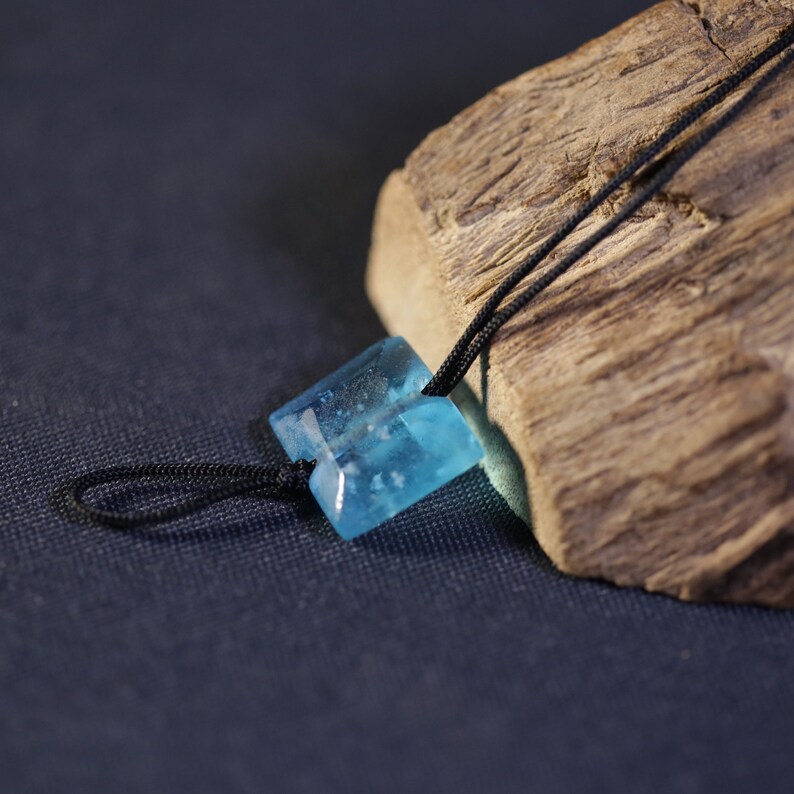 Blue Jadeite Glass Pendant Natural Clear Jadeite Bead - Etsy