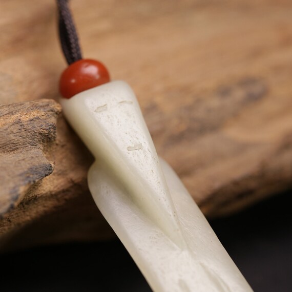 Antique human jade statue pendant, high-quality authe… - Gem