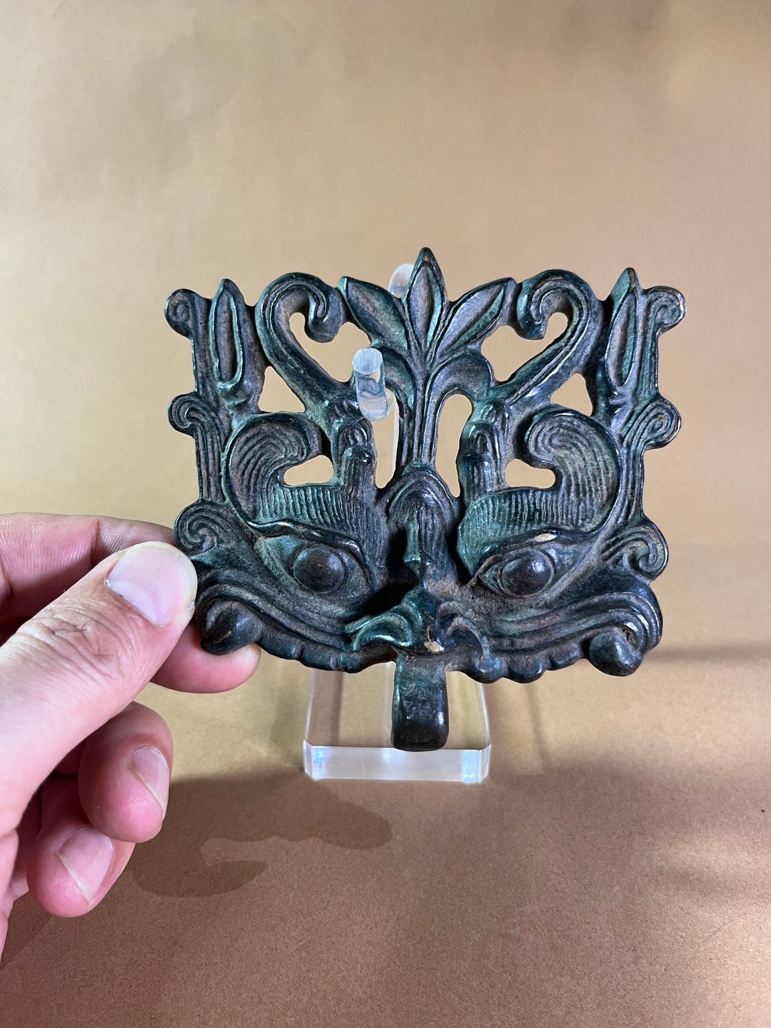Bronze Beast Head Door Knocker Base, Antique Collectible Bronze ...