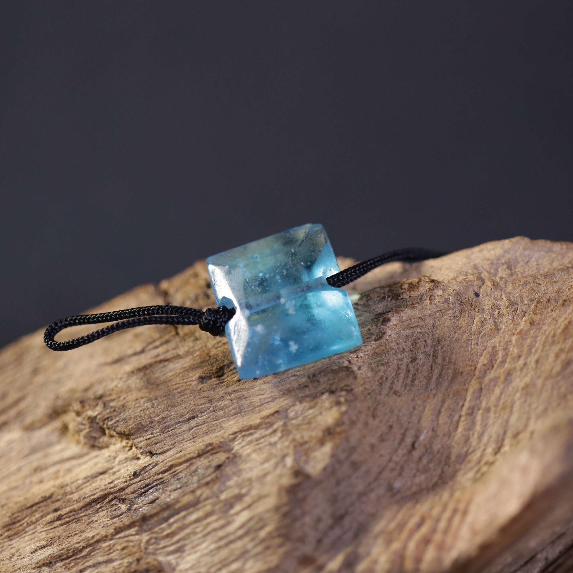 Blue Jadeite Glass Pendant Natural Clear Jadeite Bead - Etsy