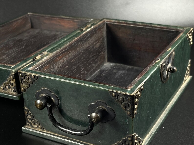 Greenish Jade Jewelry Box, Qing Dynasty Greenish Jade Box, Antique Home ...