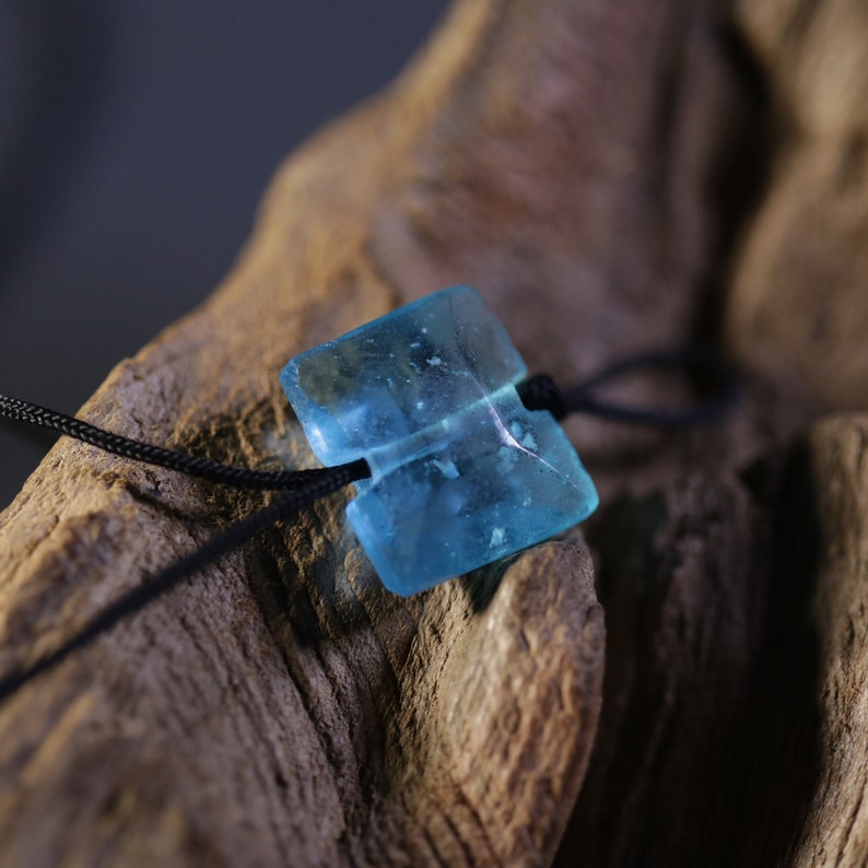Blue Jadeite Glass Pendant Natural Clear Jadeite Bead - Etsy
