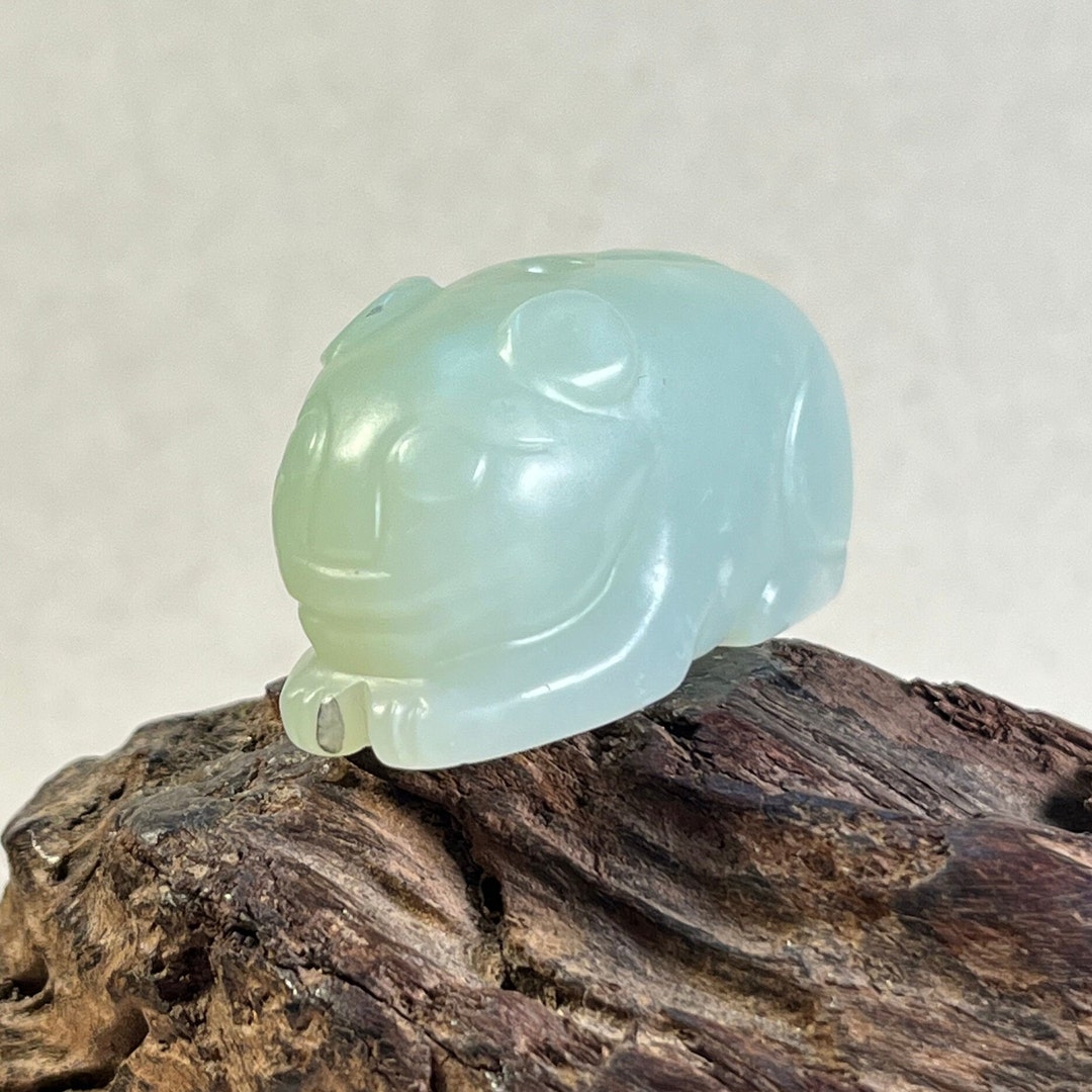 Hetian Greenish White Jade Tiger Pendant Necklace, White Jade Animal ...