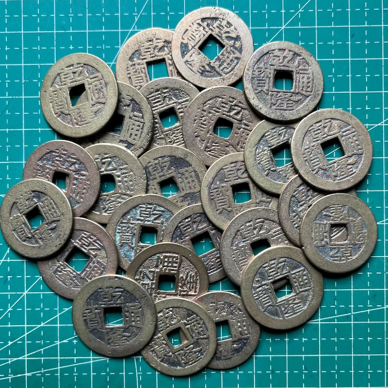 25 Pcs Qianlong Tong Bao Coins Qing Dynasty China Ancient Cash Coins ...