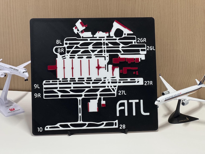ATL Airport Map, Airport Diagram | Atlanta, Georgia | 3D Printed - Etsy