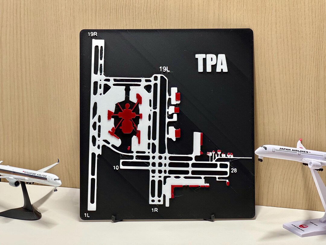 TPA Airport Map, Airport Diagram | Tampa, Florida | 3D Printed - Etsy