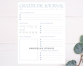Printable Daily Gratitude Journal - Etsy