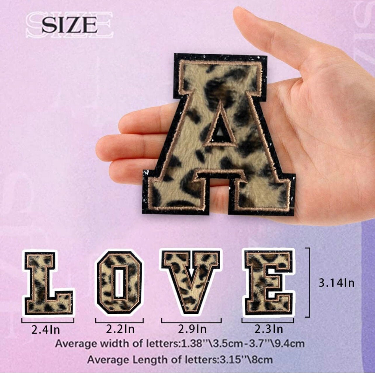 Leopard Print Letters Cheetah A-Z Iron-on Patch Letter Patch Patches ...