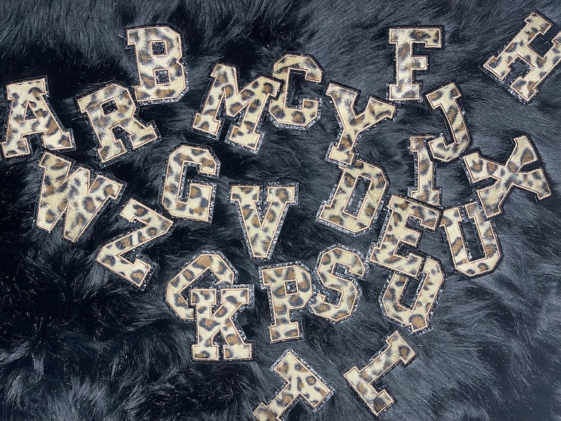 Leopard Print Letters Cheetah A-Z Iron-on Patch Letter Patch Patches ...