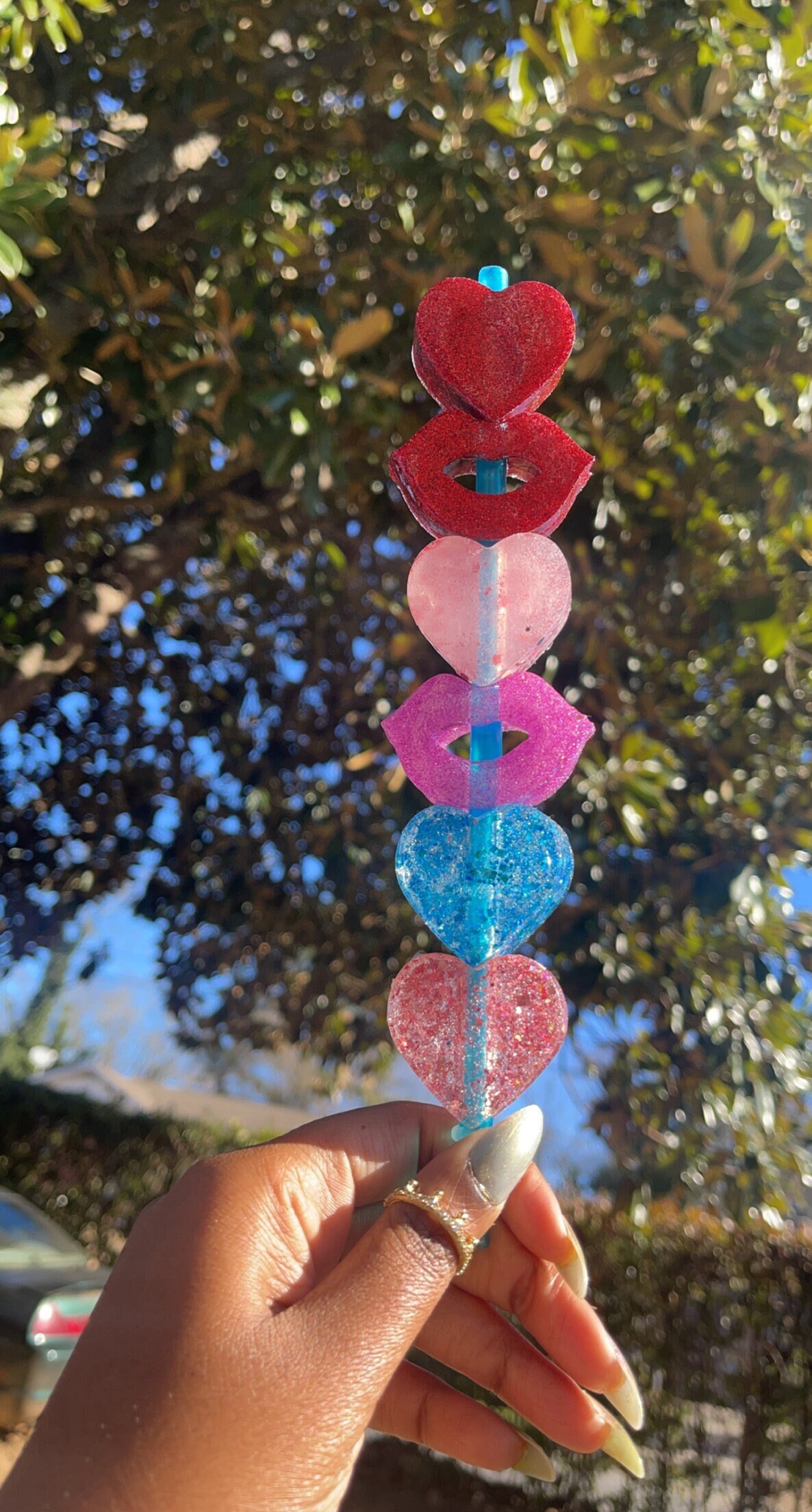 Heart Straw Toppers Lips Straw Topper Bling Straw Topper Valentine Day ...