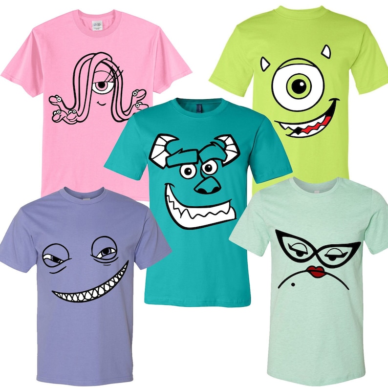 Monster Inc Faces 5 Piece Set Cut Files Cricut Silhouette - Etsy