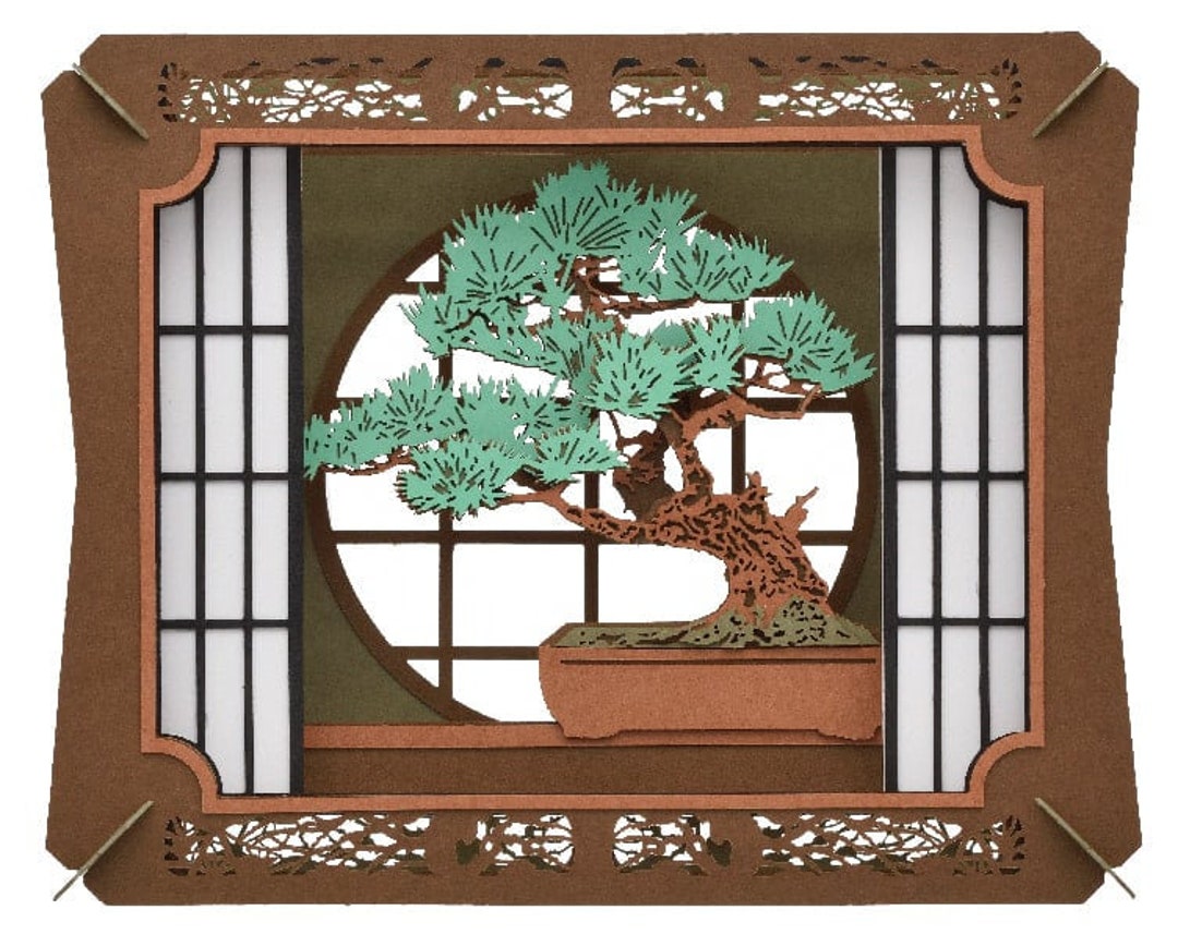 Paper Theater | Japanese Landscape | Bonsai Pine Tree ( 日本の風景シリーズ PAPER ...