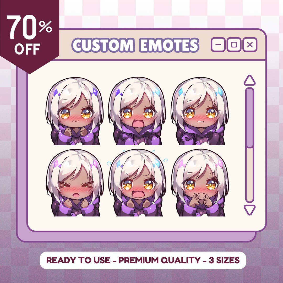 Custom Twitch Emotes or Kick Emote and Animated Emotes, Vtuber Cute ...